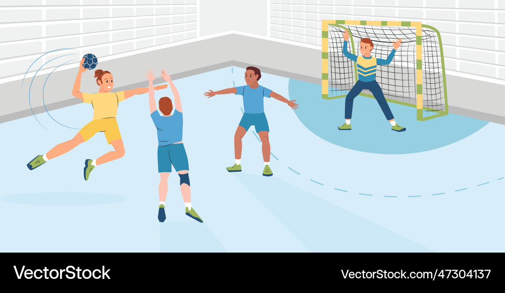 Handball match Royalty Free Vector Image - VectorStock