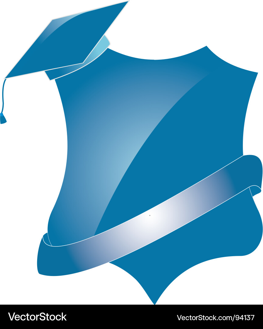 Heraldic Shield with Graduation Elements Vector Image