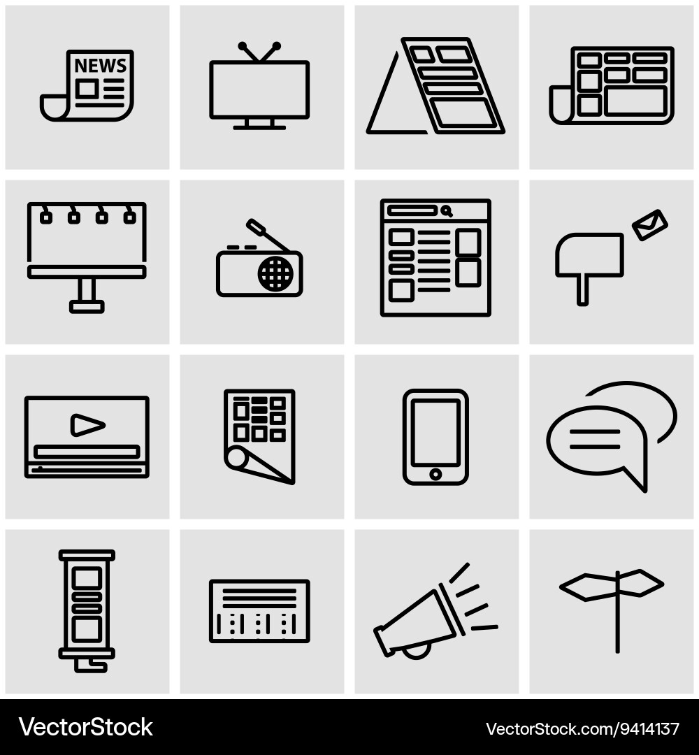 Linie Anzeige Symbol gesetzt Lizenzfreies Vektorbild