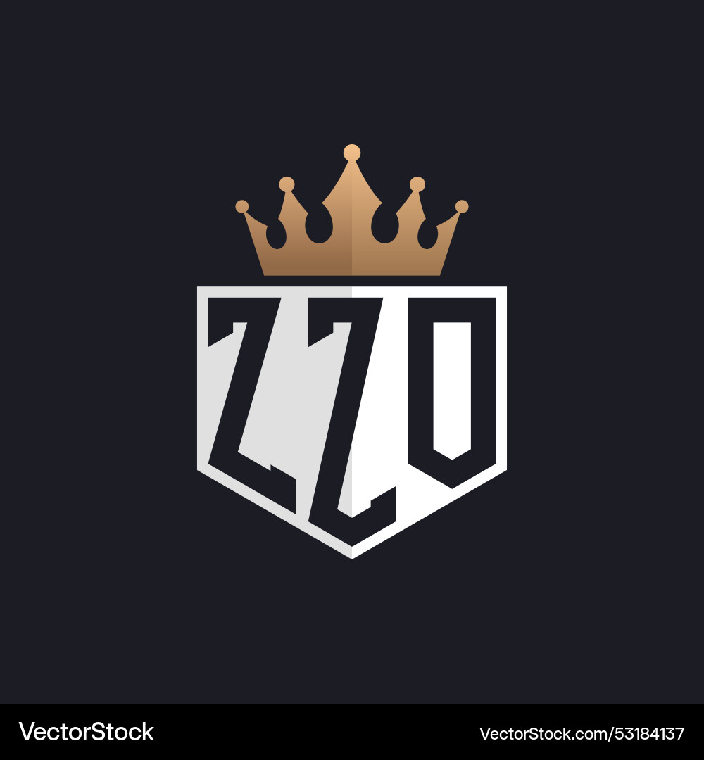 Luxury zzo logo with crown elegant initials Vector Image