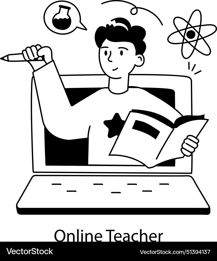 Online teacher Royalty Free Vector Image - VectorStock