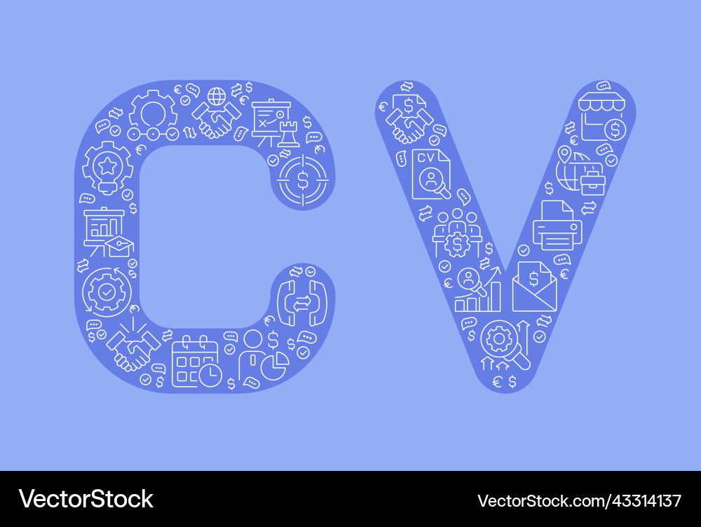 Resume & CV Pixel Icons Royalty Free Vector Image