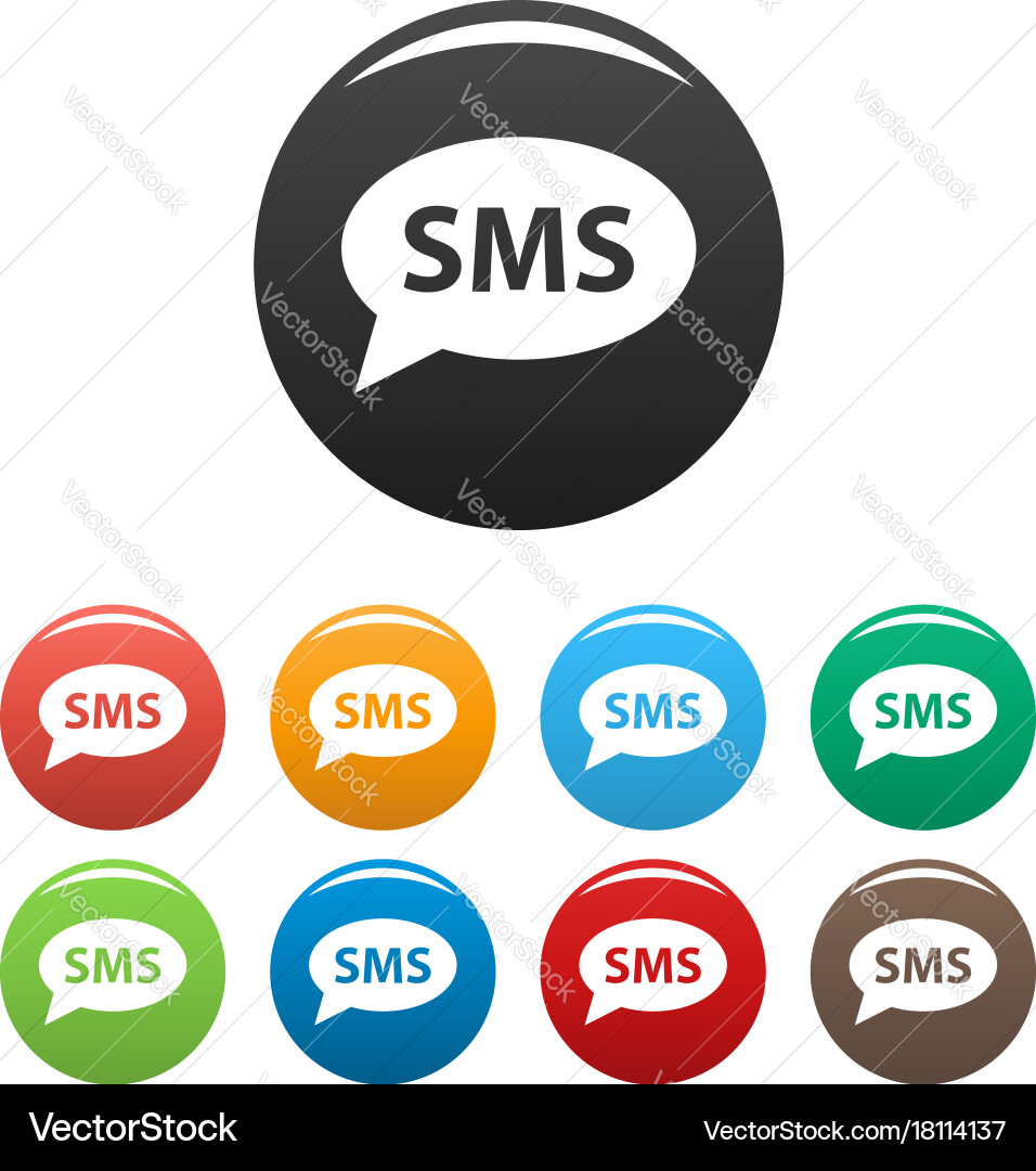 Sms icons set Royalty Free Vector Image - VectorStock