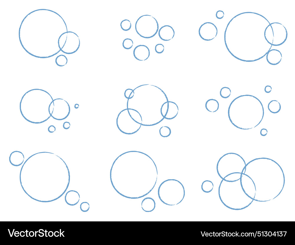 Soap doodle bubbles set graphic Royalty Free Vector Image
