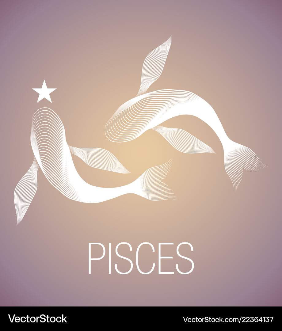 Zodiac sign pisces Royalty Free Vector Image - VectorStock