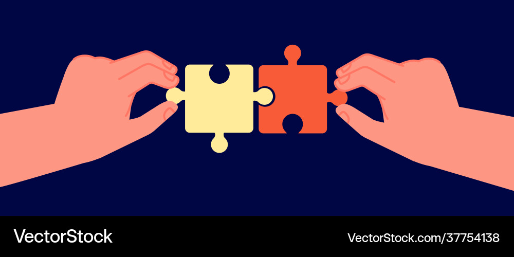 Business cooperation concept symbol connecting Vector Image