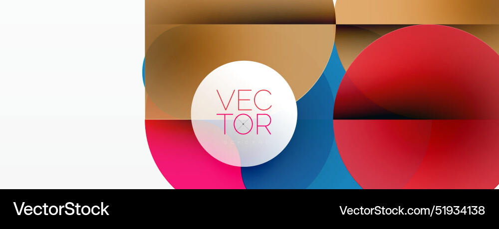 Circles and round shapes geometric minimal Vector Image