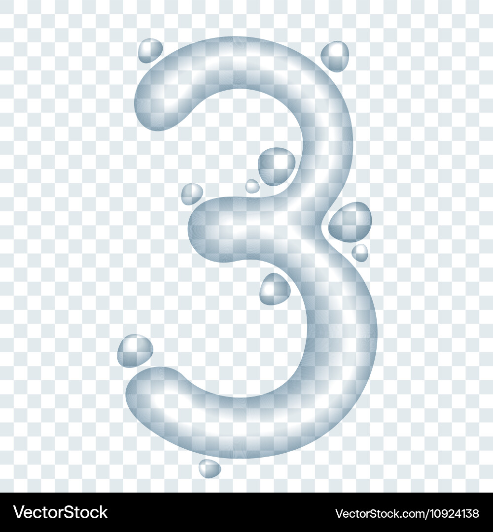 Clear transparent water liquid typeface Royalty Free Vector