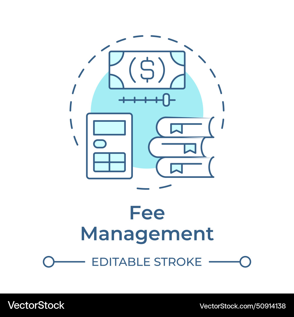 Fee management soft blue concept icon Royalty Free Vector