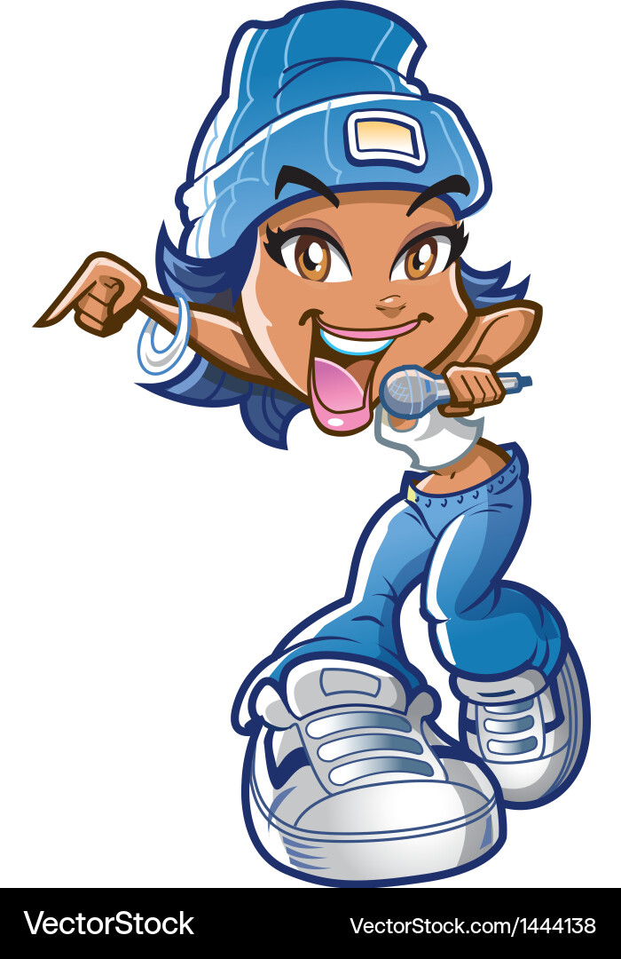 Girl rapper Royalty Free Vector Image - VectorStock