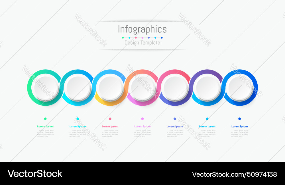 Infographic 7 options design elements Royalty Free Vector
