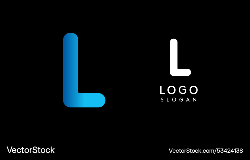 Minimalist geometric letter l bold rounded icon Vector Image