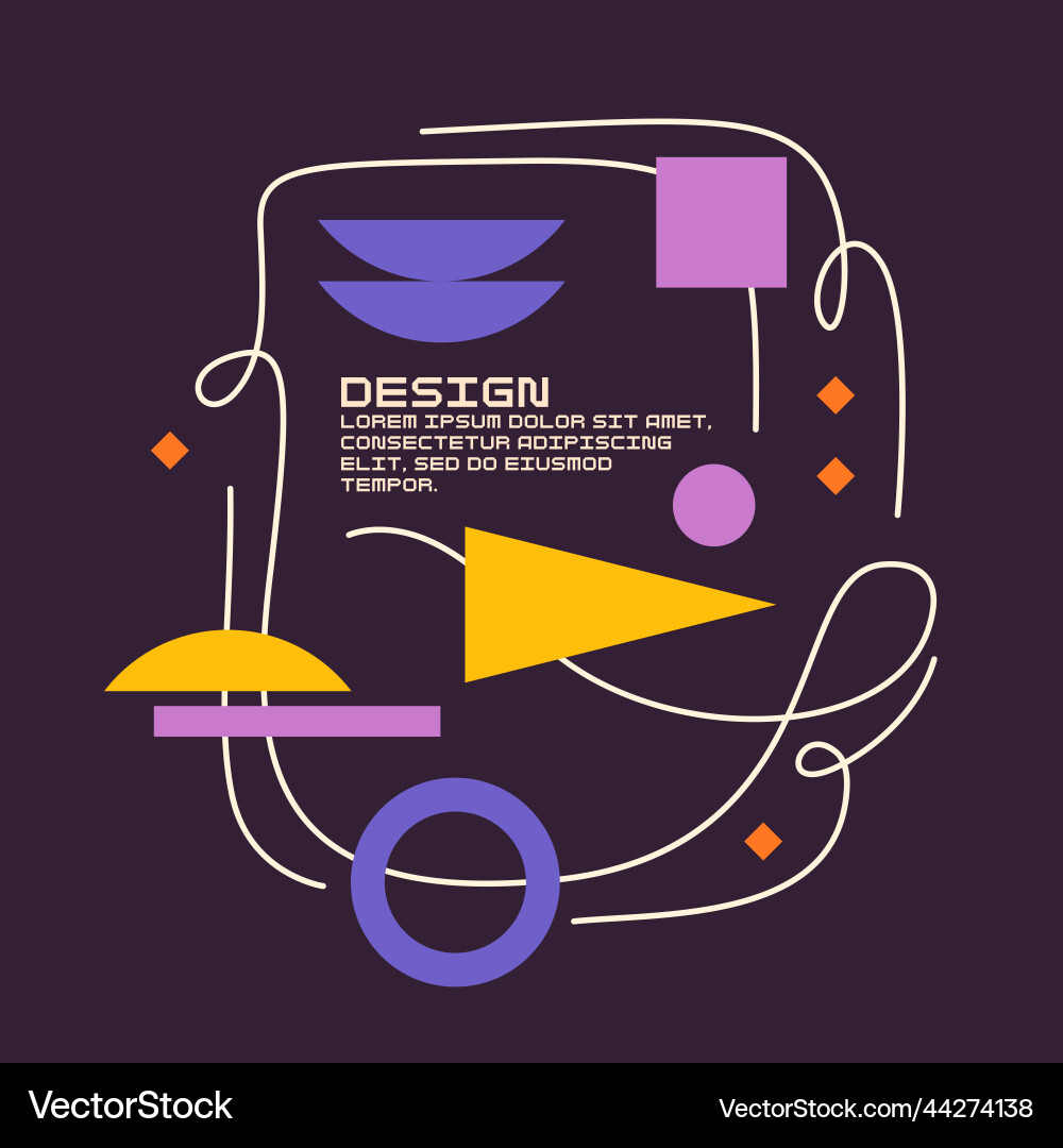 Modern geometric composition of various shapes Vector Image