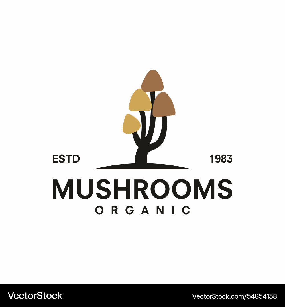 Mushroom logo design Royalty Free Vector Image