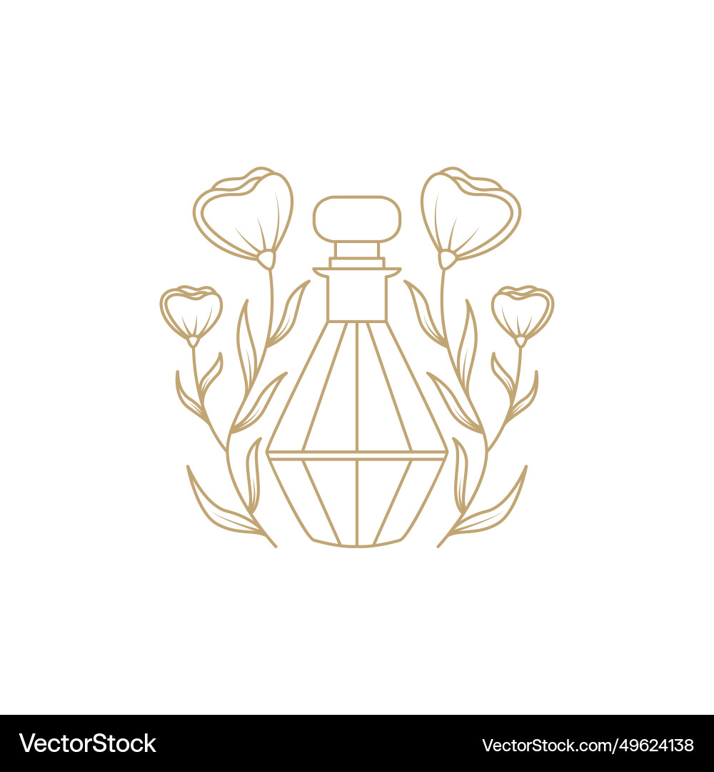 Perfume rose flower logo design image Royalty Free Vector