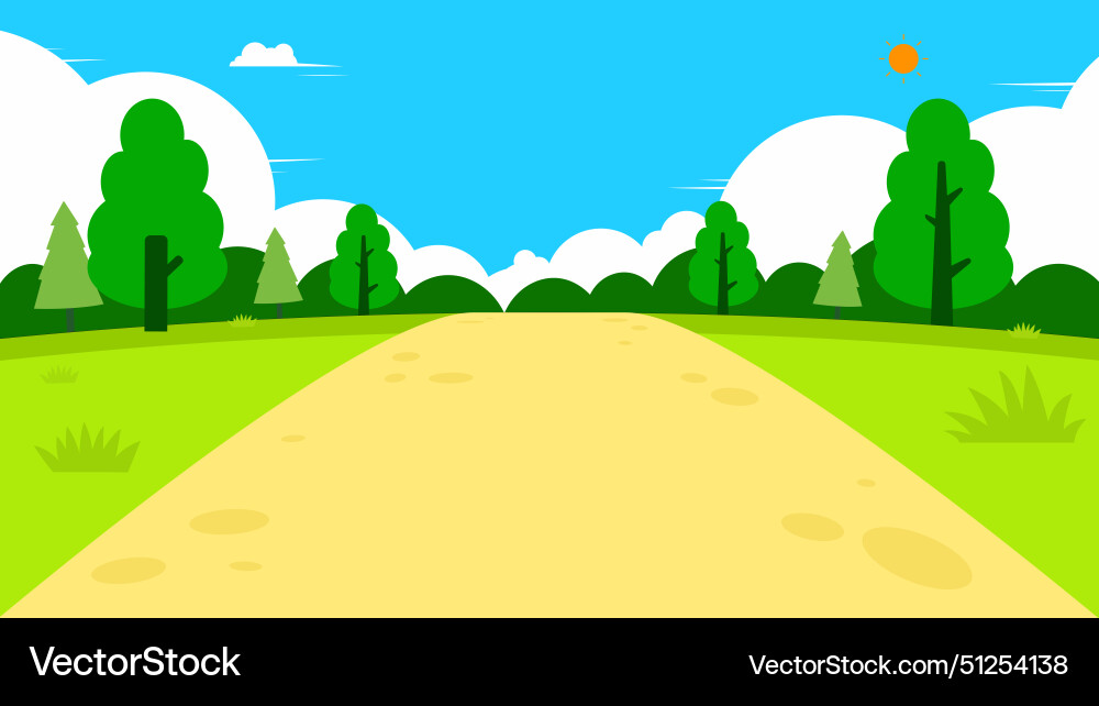 Public park with nature landscape Royalty Free Vector Image