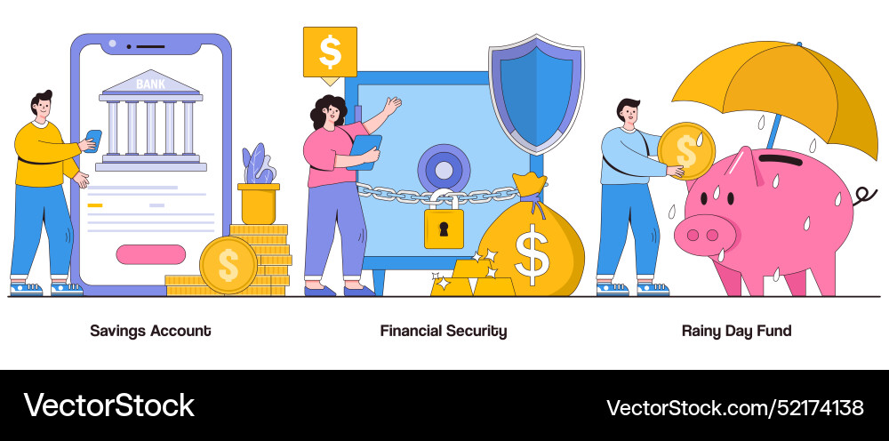 Savings account financial security rainy day fund Vector Image