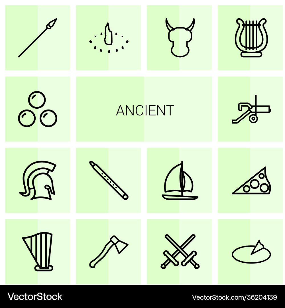 14 ancient icons (36204139) – Free Vector | VectorStock