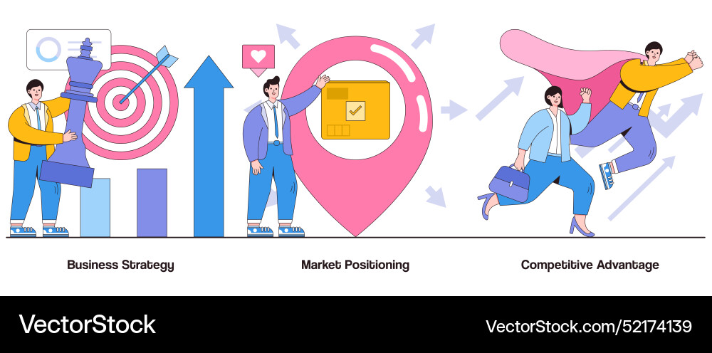 Business strategy market positioning competitive Vector Image