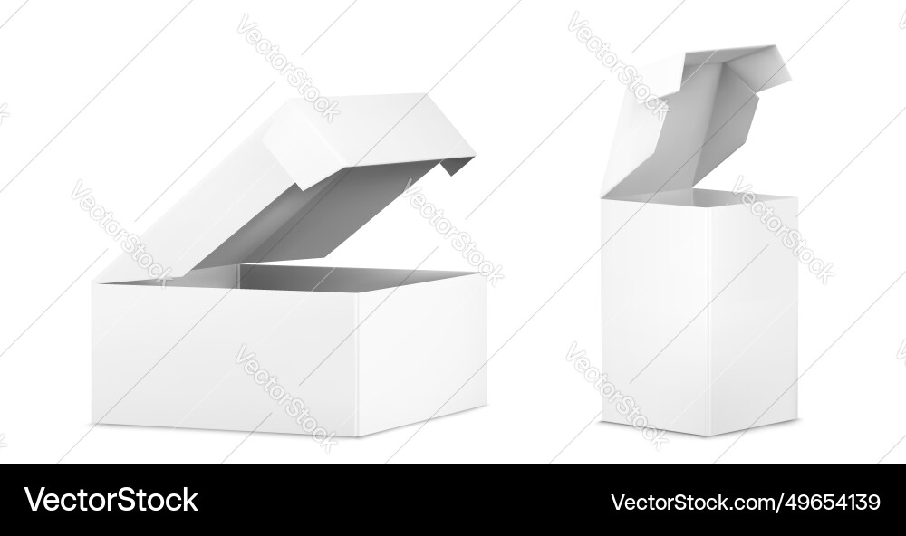 Cardboard box mockups set Royalty Free Vector Image
