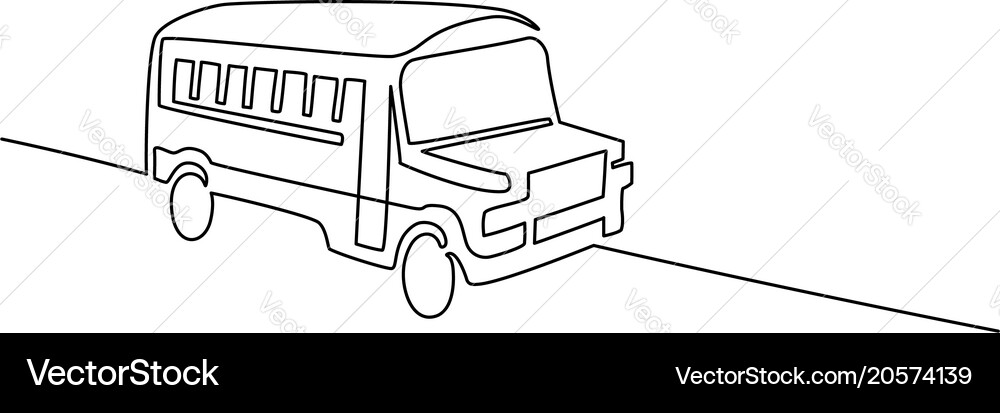 Continuous School Bus Line Drawing Royalty Free Vector Image