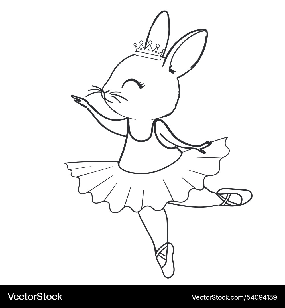 Cute outline rabbit bunny for coloring Royalty Free Vector