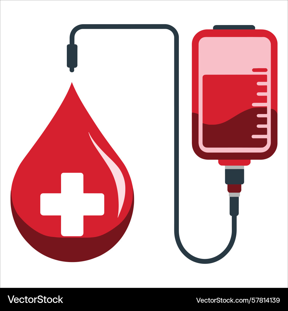 Donation blood bag life saving transfusion Vector Image