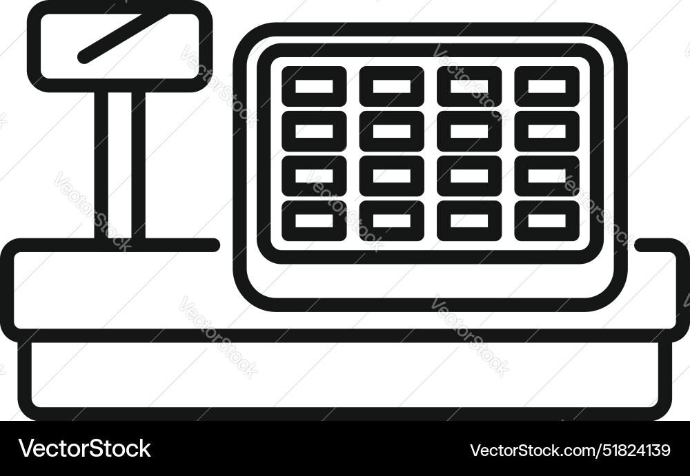 Electronic cash register standing on a counter Vector Image
