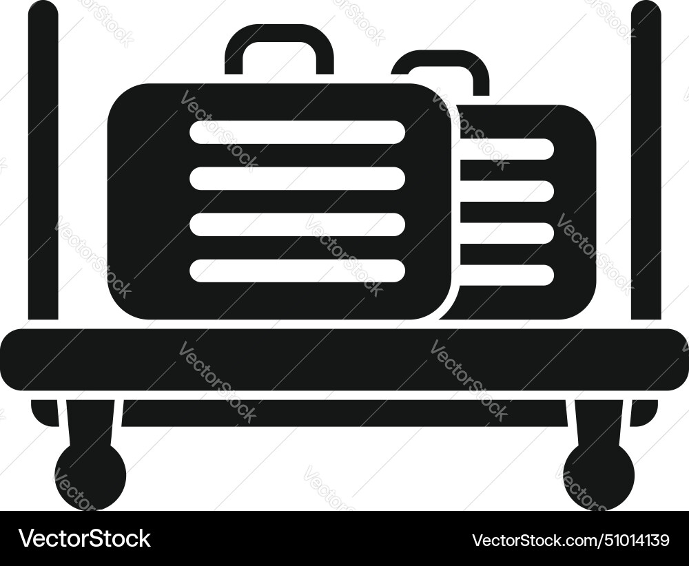 Full luggage trolley icon simple support Vector Image