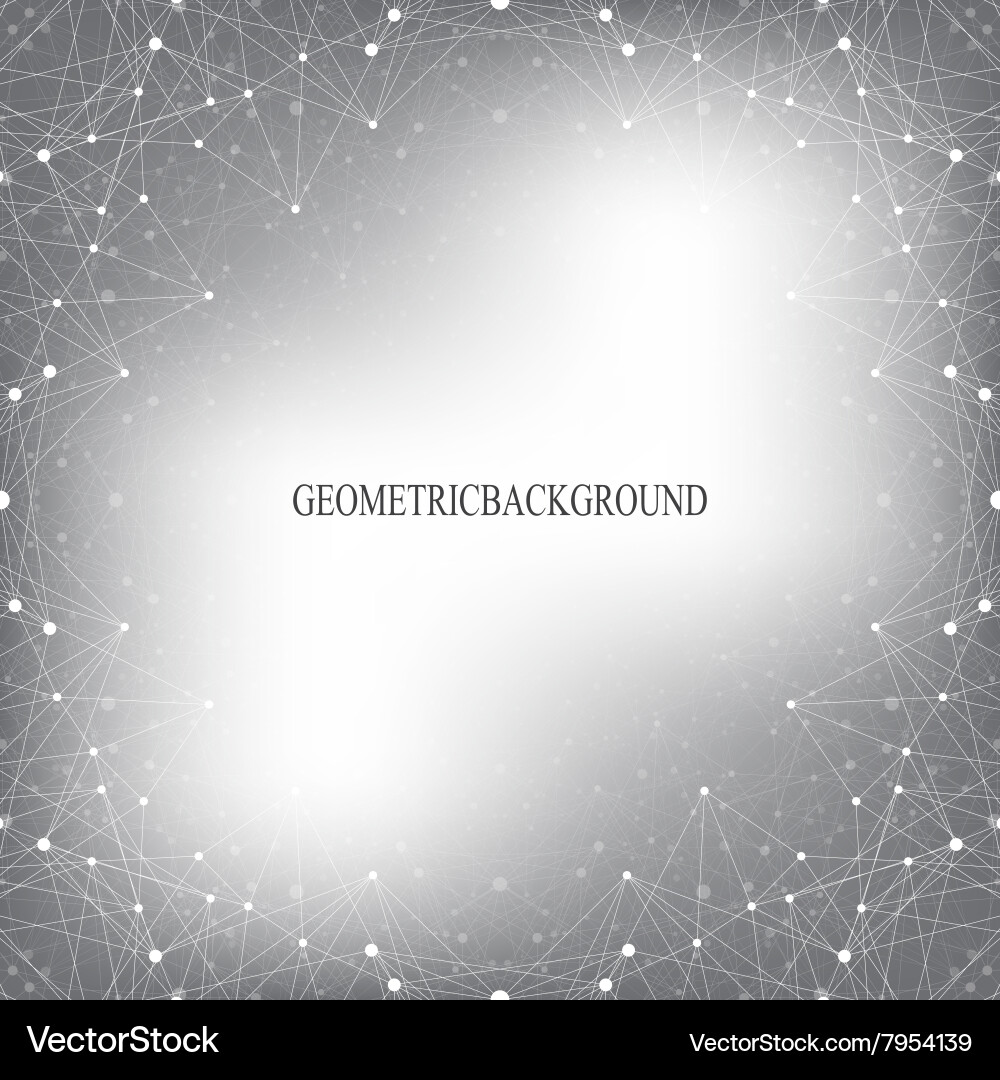 Geometric grey background molecule Royalty Free Vector Image