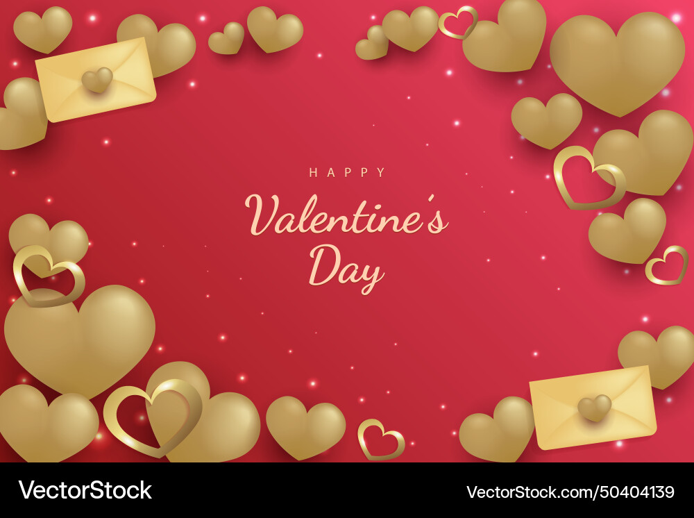 Happy valentines day background hearts Royalty Free Vector