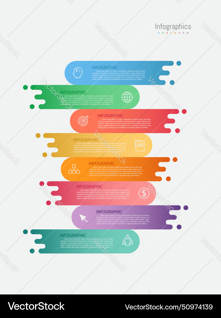 Infographic 8 options design elements Royalty Free Vector