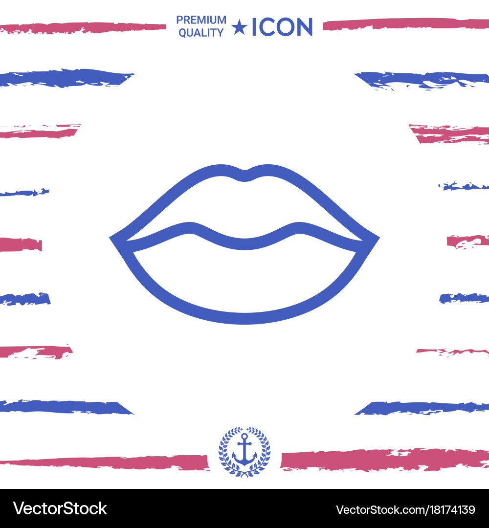Lips linel icon Royalty Free Vector Image - VectorStock