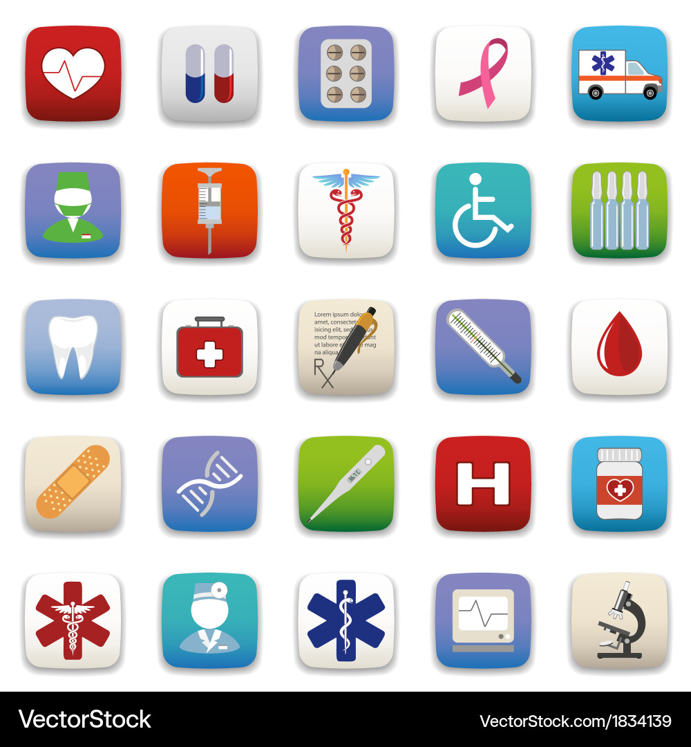 Medical icon set Royalty Free Vector Image - VectorStock