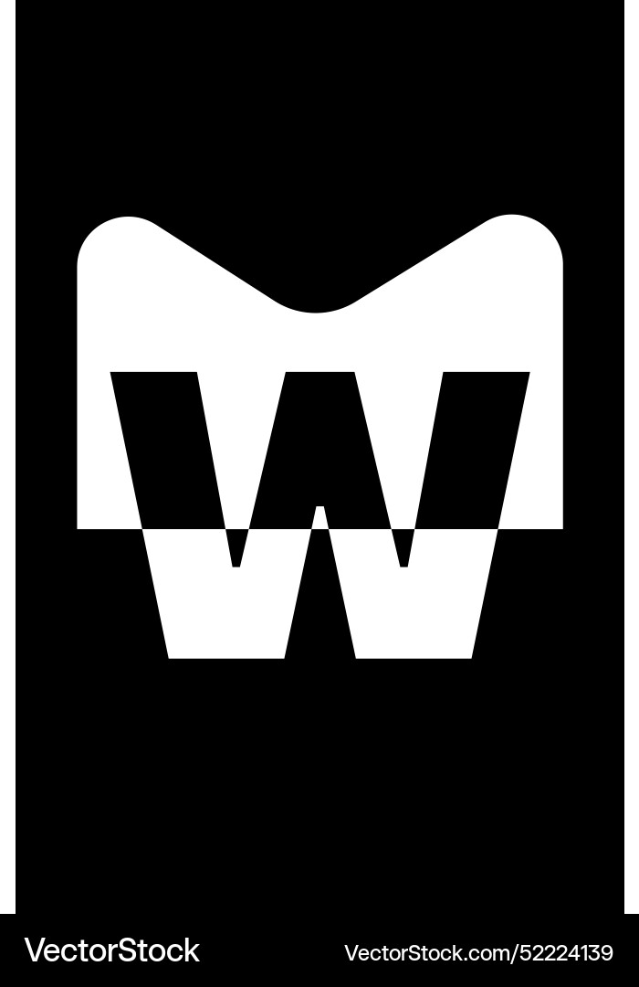 Mw letter logo design Royalty Free Vector Image