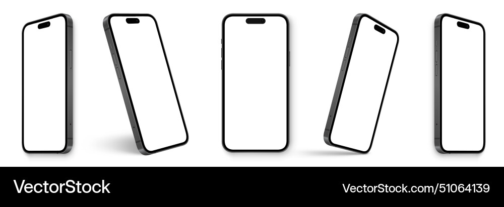 Realistic mockup models smartphone Royalty Free Vector Image