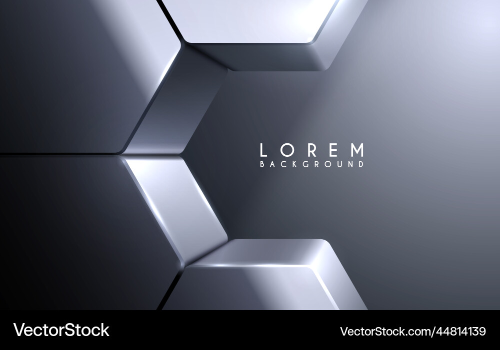 Simple chrome hexagon objects background Vector Image