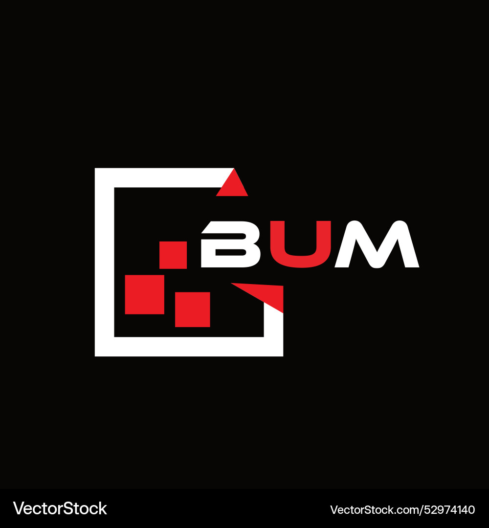 Bum creative minimalist letter logo unique Vector Image