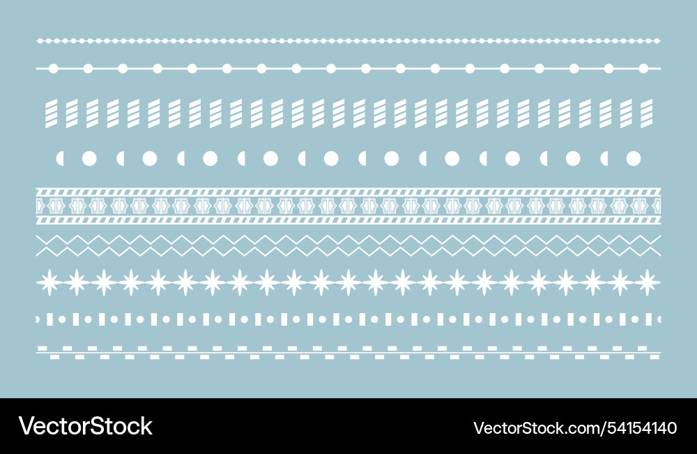 Ethnic borders elements set in boho style Vector Image