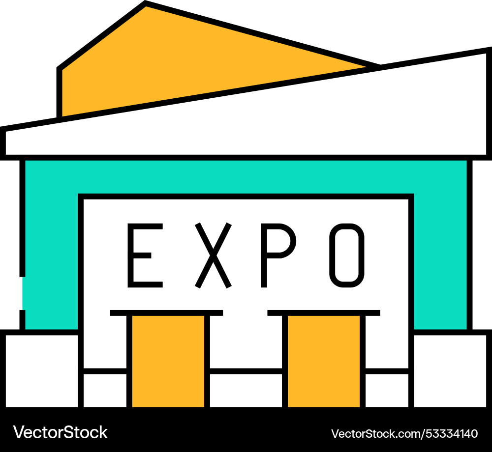 Expo center icon color Royalty Free Vector Image