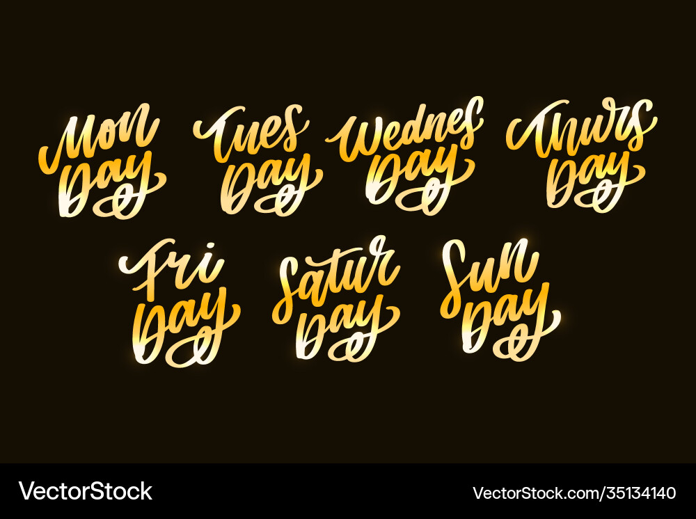 Handwritten inscription days a week Royalty Free Vector
