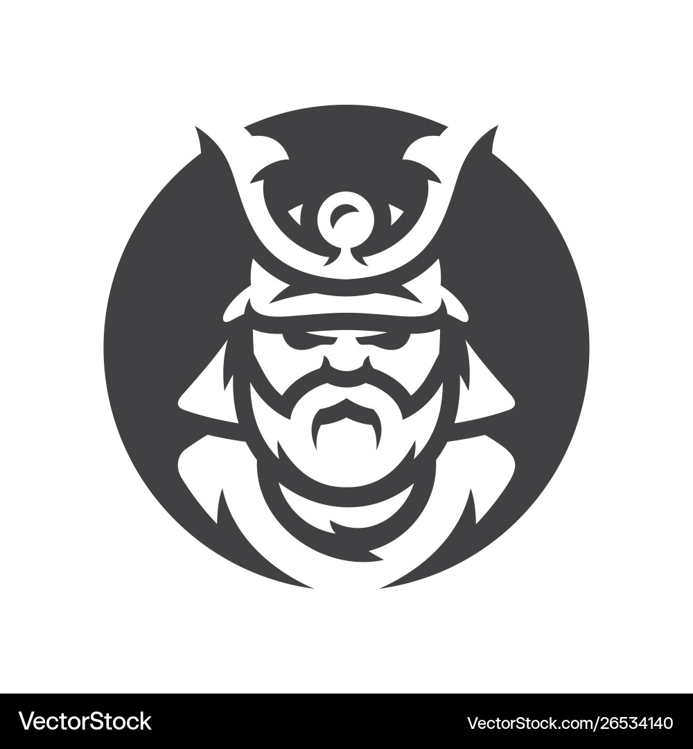 Japan samurai warrior silhouette sign Royalty Free Vector