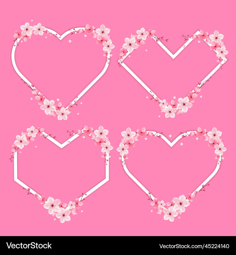 Kirschblüten Rand Vorlage Rahmen Blume Lizenzfreier Vektor