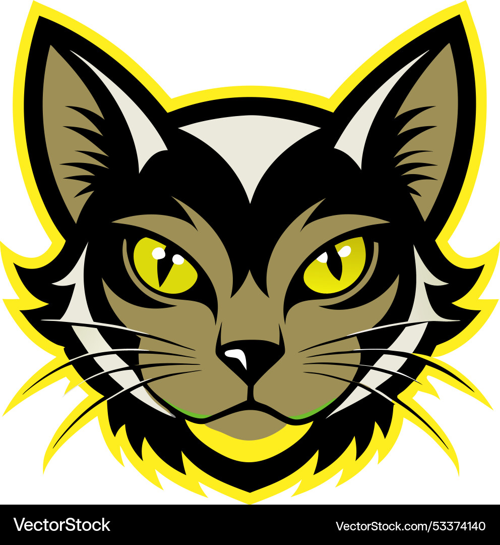 Logo featuring a cat head Royalty Free Vector Image
