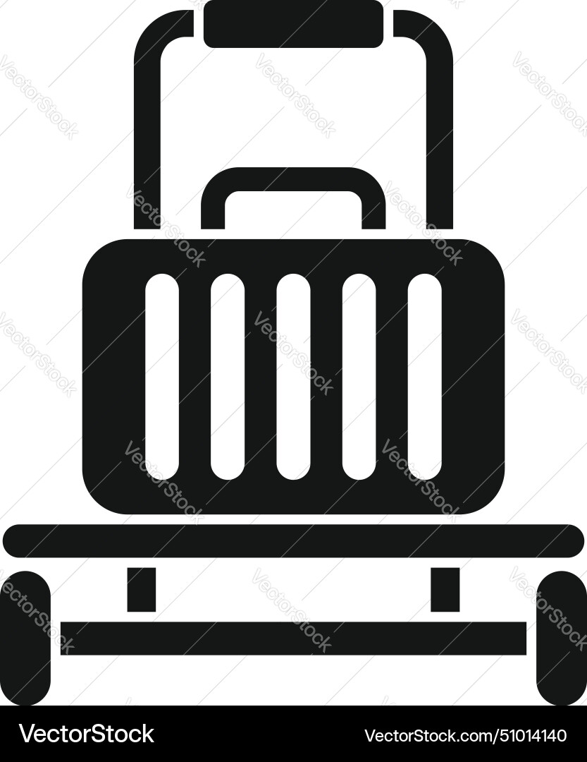 Luggage trolley with handbag icon simple Vector Image