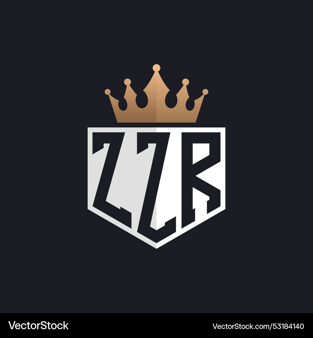 Luxury zzr logo with crown elegant initials Vector Image