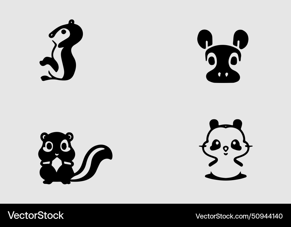 Minimal stylish black chipmunk icon design Vector Image