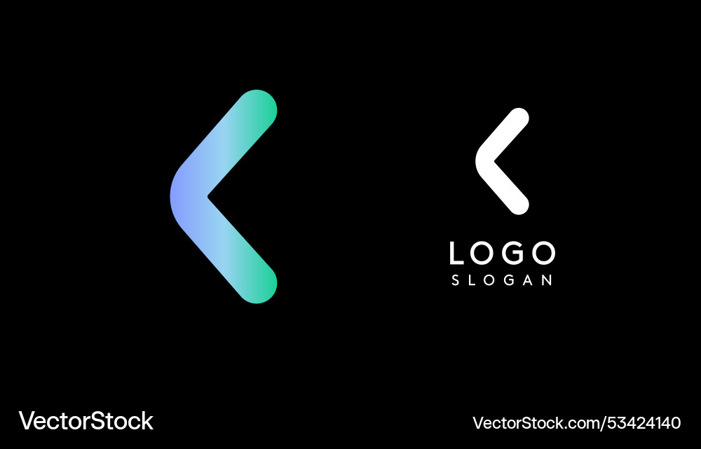 Minimalist geometric letter k bold rounded icon Vector Image