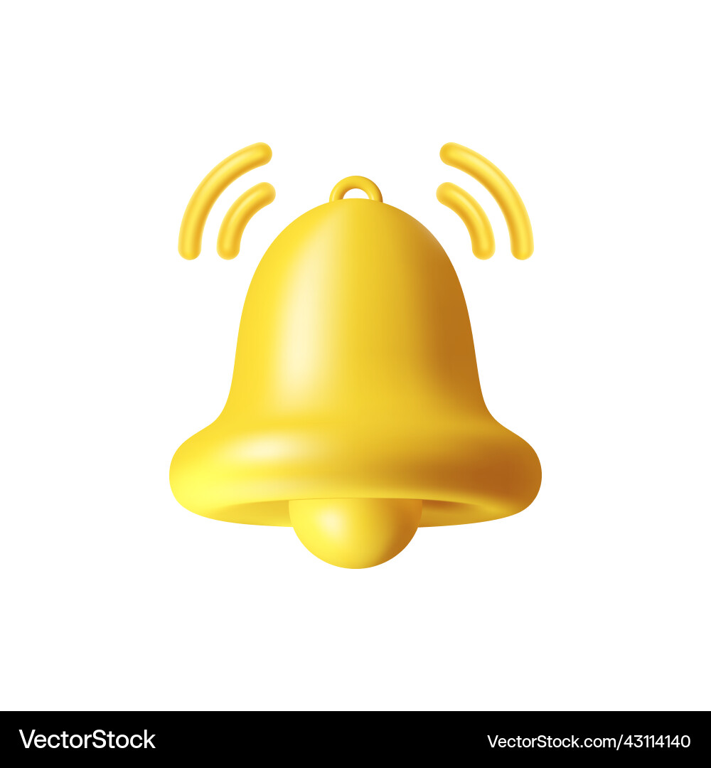 New subscribe or message 3d notification bell icon