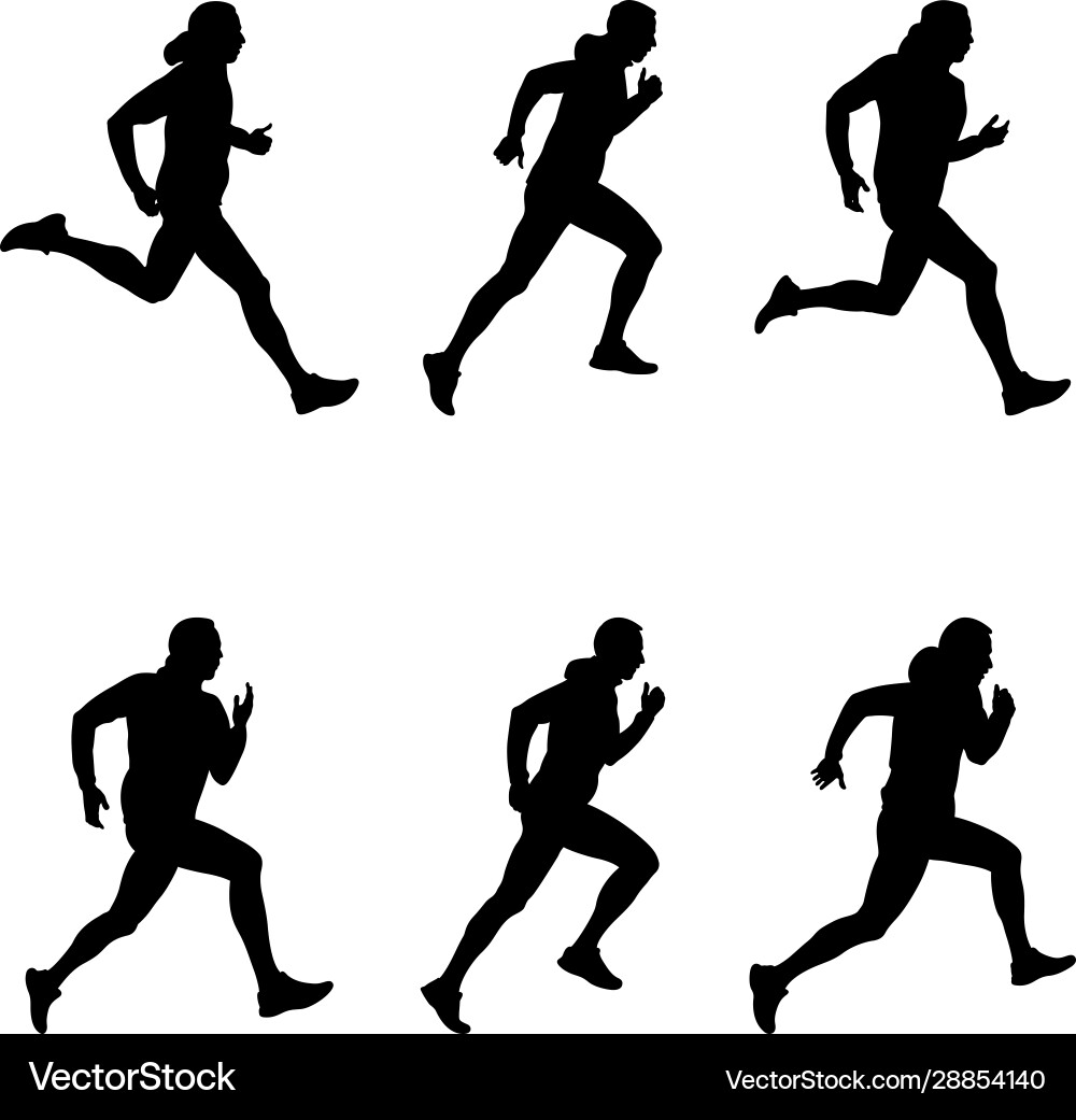 Set men runner Royalty Free Vector Image - VectorStock